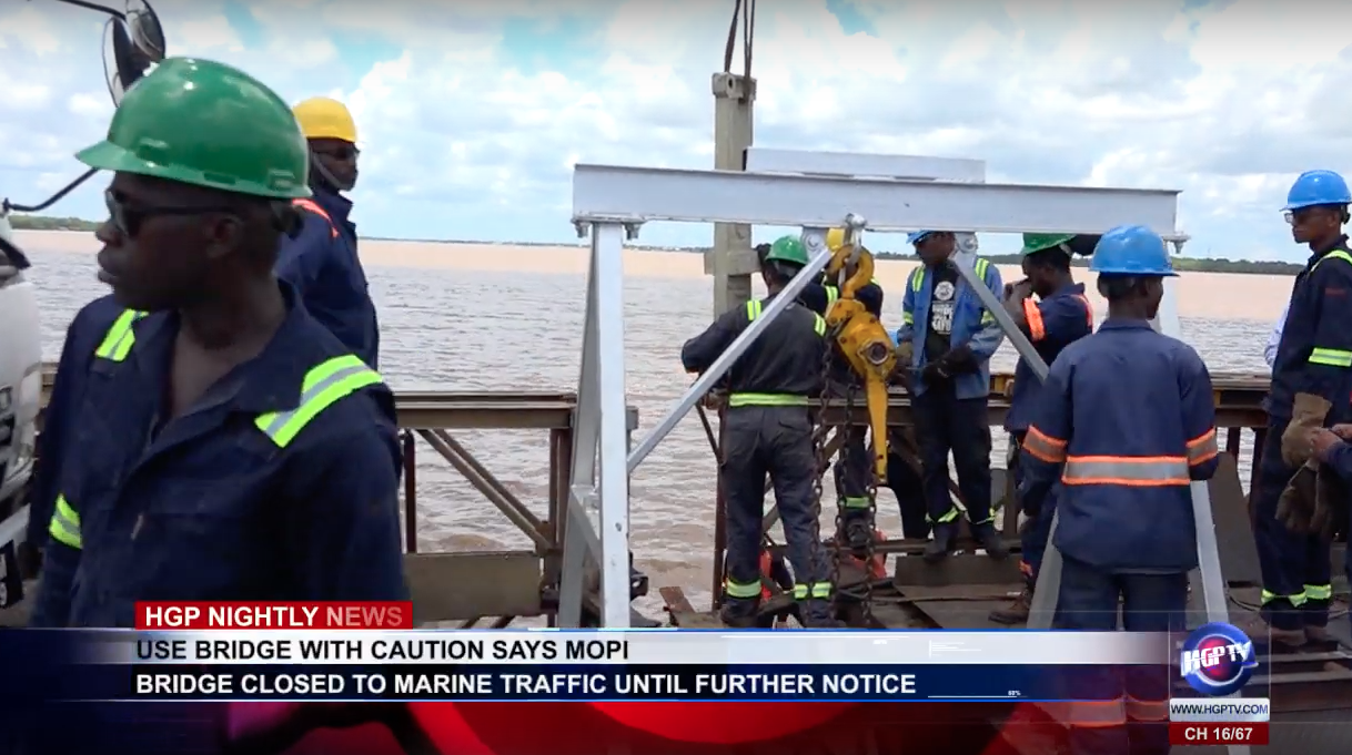 USE BRIDGE WITH CAUTION SAYS MOPI - HGP TV - Nightly News, Guyana