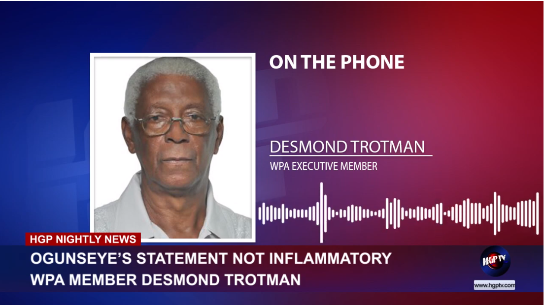 OGUNSEYE’S STATEMENT NOT INFLAMMATORY – WPA MEMBER DESMOND TROTMAN ...