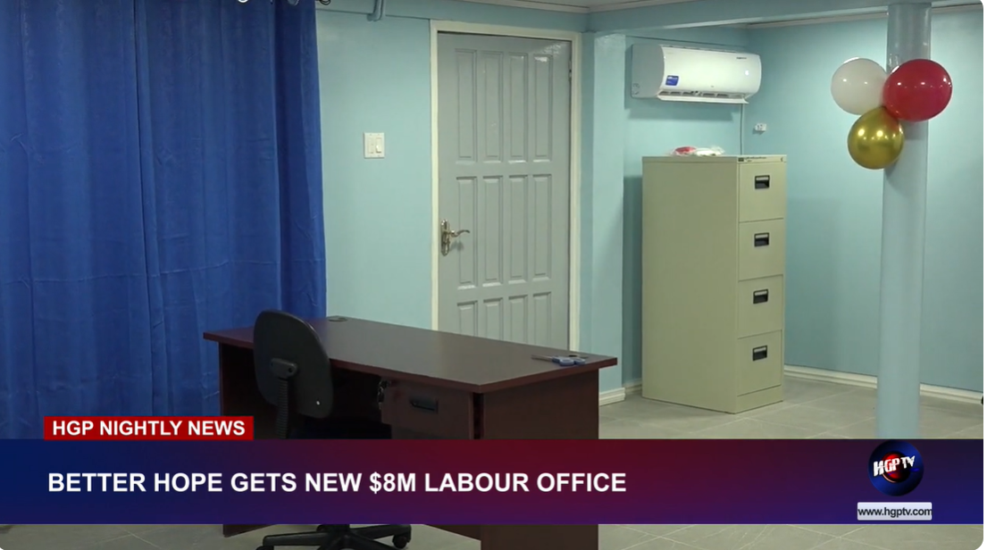 BETTER HOPE GETS NEW $8M LABOUR OFFICE - HGPTV - Guyana's Nightly News ...