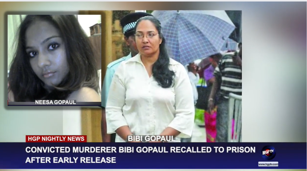 CONVICTED MURDERER BIBI GOPAUL RECALLED TO PRISON AFTER EARLY RELEASE ...